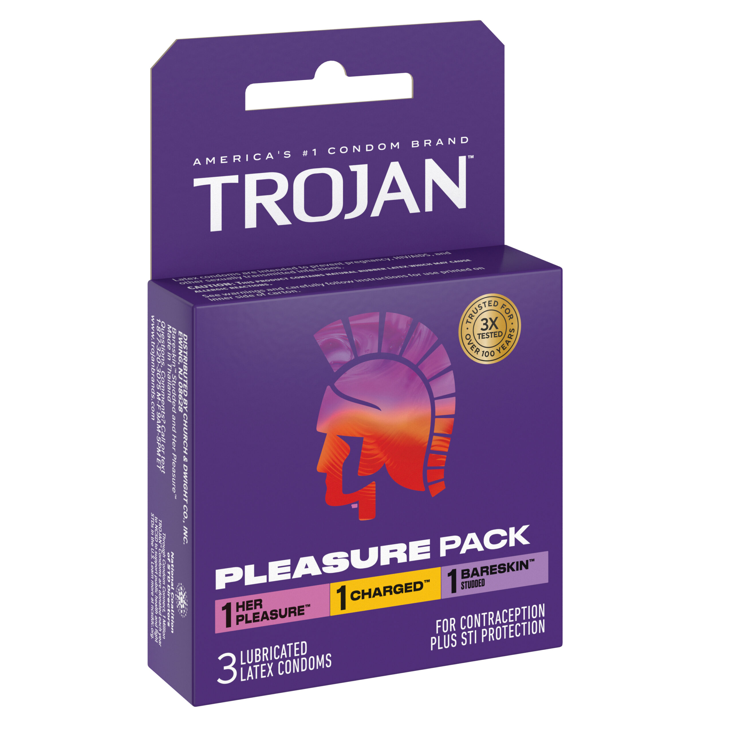 Trojan Pleasure Pack 3 Count Condoms - Paradise Marketing