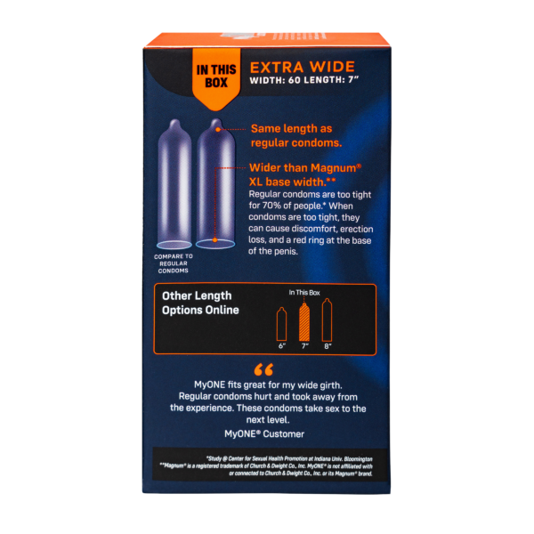 ONE MyONE Extra Wide 60H 10 Count Condoms - Paradise Marketing